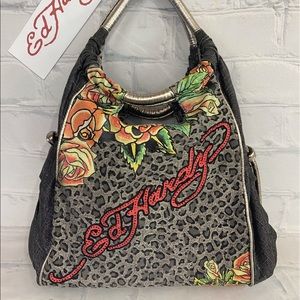 Ed Hardy | Bags | Vintage Ed Hardy Canvasleather Purse | Poshmark